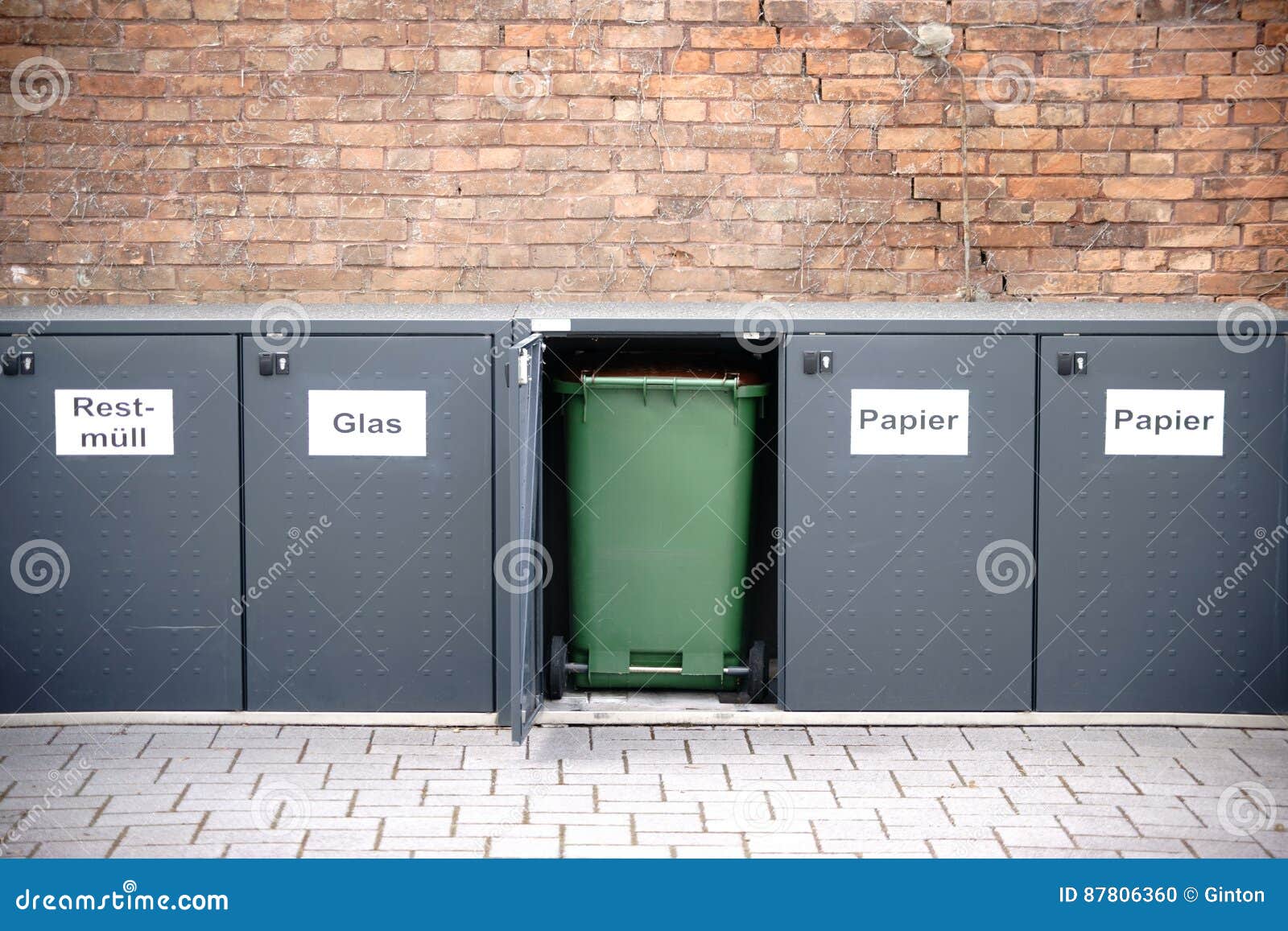 Private Garbage bins stock photo. Image of tidy, drums - 87806360
