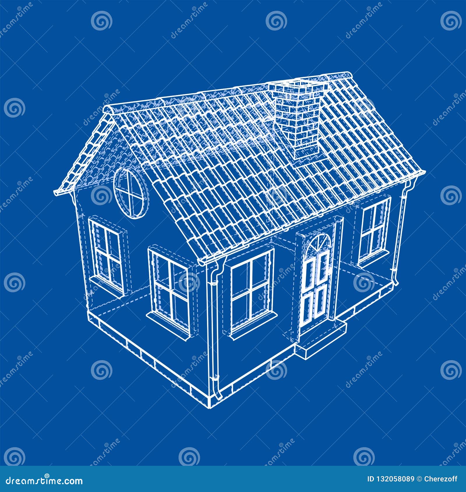 Private House Sketch. Vector Rendering of 3d Stock Vector ...