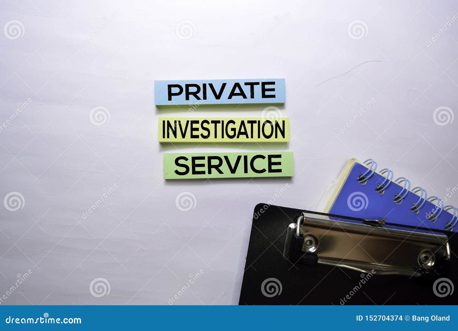 Private Investigation Service Text On Top View Isolated On White ...