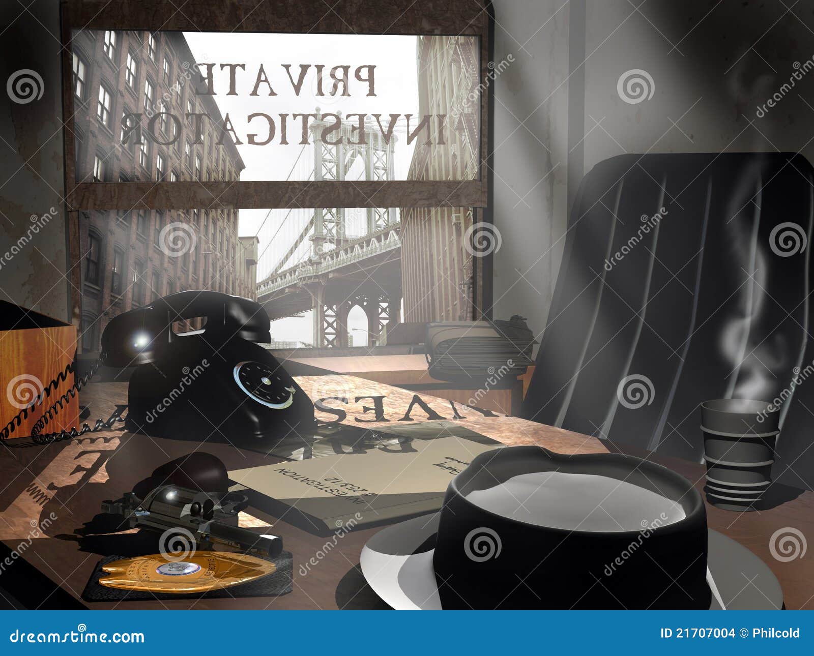 Vintage Private Detective Office, Background Stock Photography ...