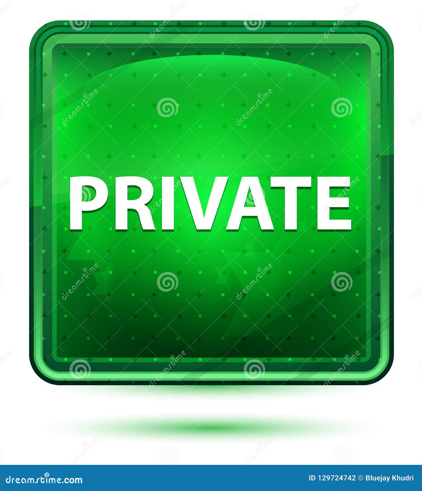 Private Neon Light Green Square Button Stock Illustration ...