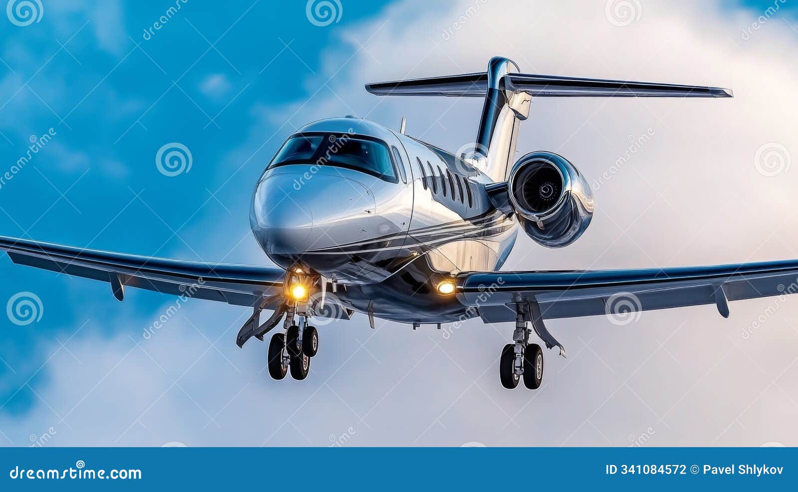 Private Jet Airplane Flying in Sky Stock Photo - Image of travel ...