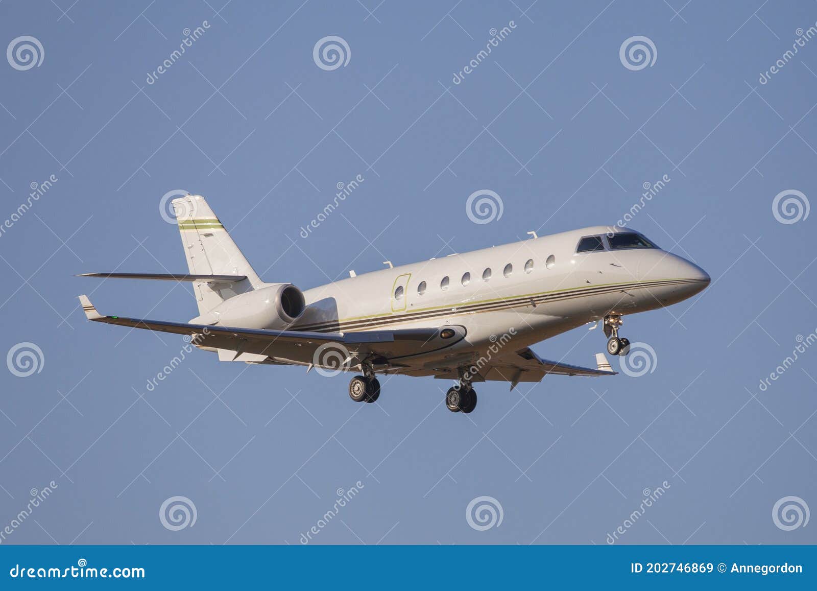Private Jet Cruising Above the Blue Sky Stock Image - Image of ...