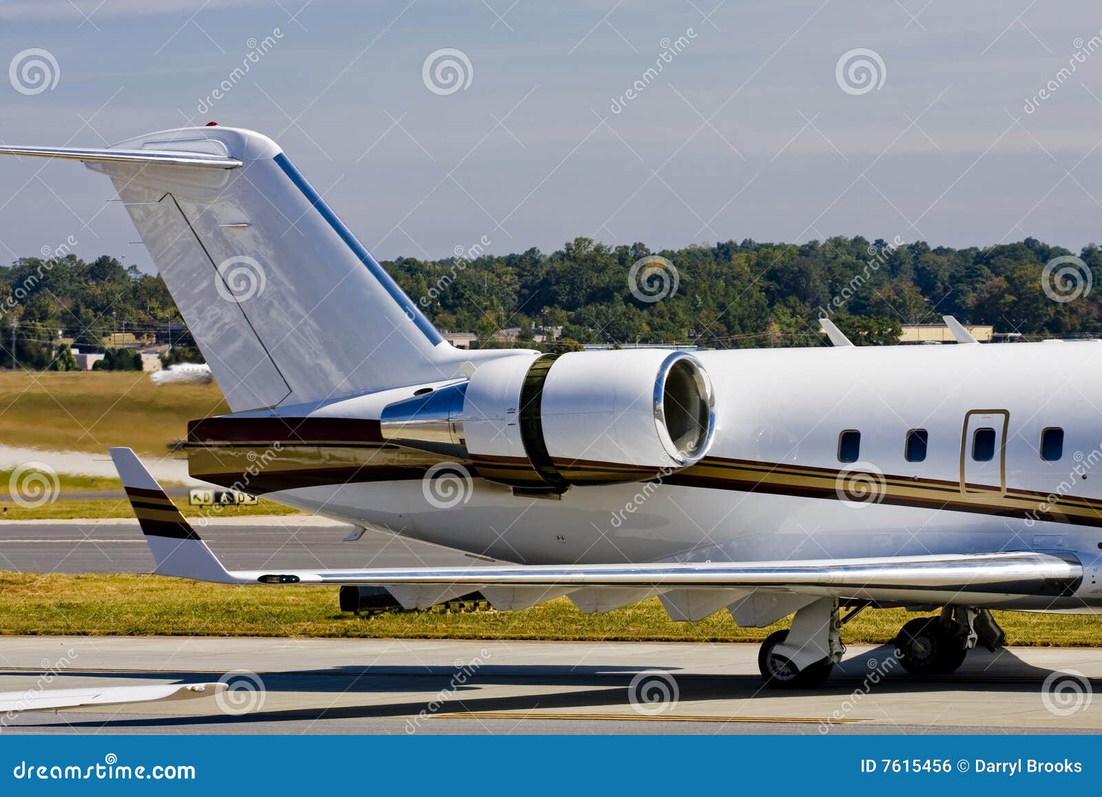 Private Jet Engine and Tail Stock Photo - Image of departure, airplane ...