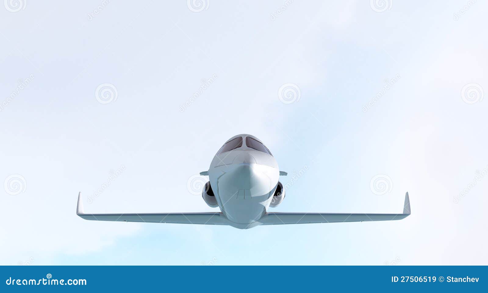 Private jet - front view stock image. Image of color - 27506519