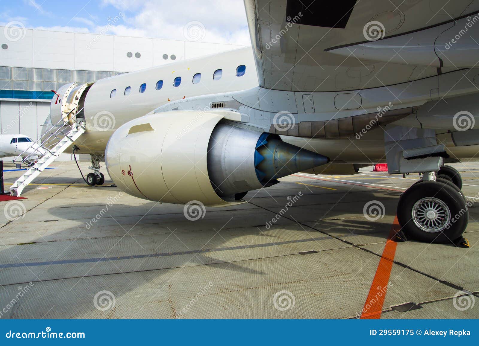 Private Jet in hangar stock image. Image of civil, airplane - 29559175