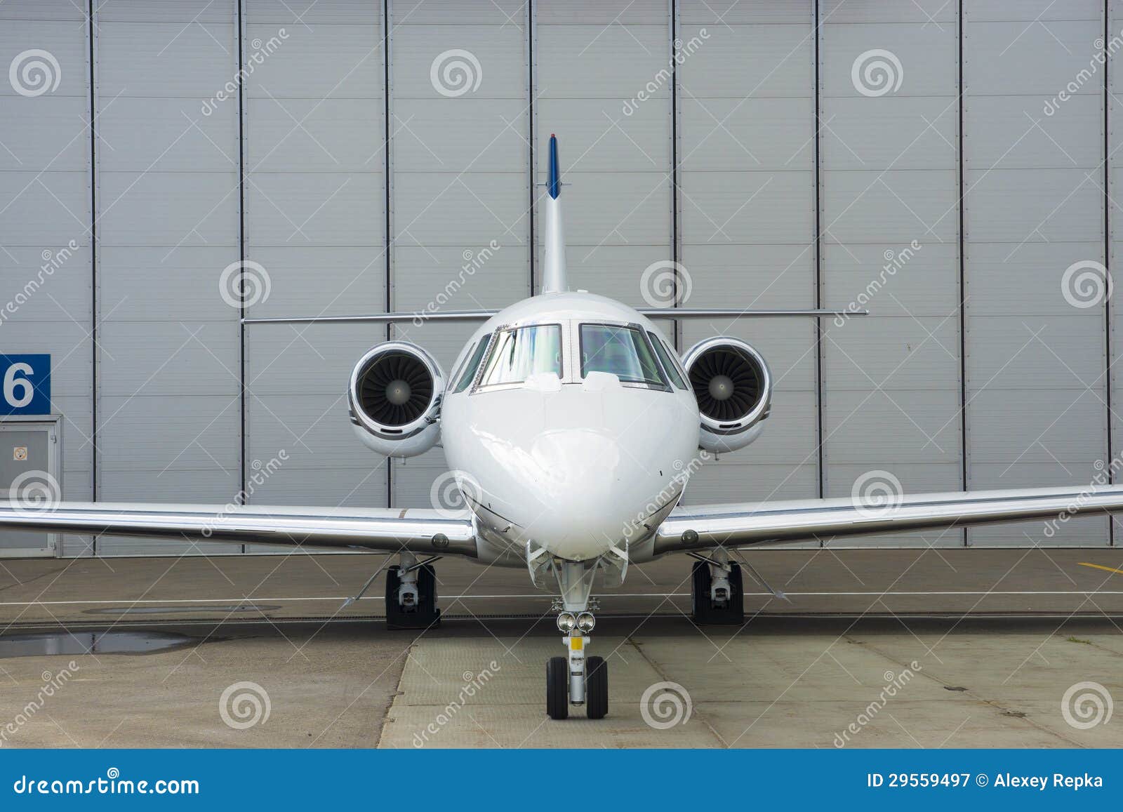 Private Jet in hangar stock image. Image of airport, airliner - 29559497