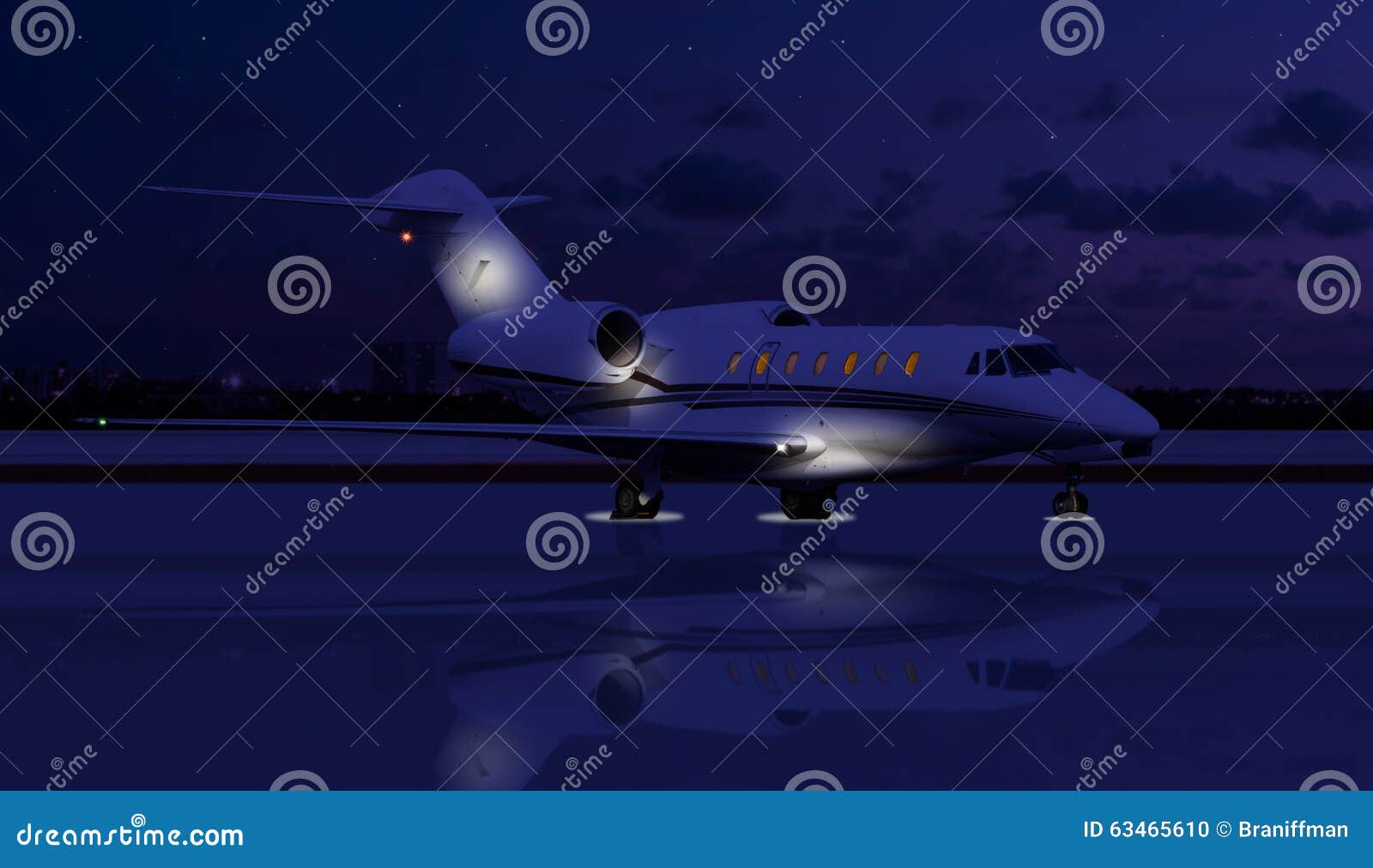 Private jet at night stock photo. Image of dark, airplane - 63465610