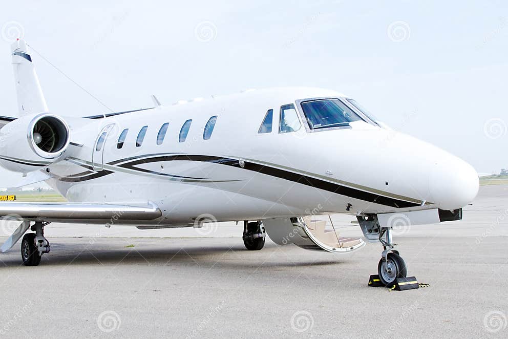 Private jet plane stock image. Image of private, airport - 46779153
