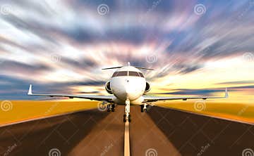 Private Jet Plane Taking Off with Motion Blur Stock Image - Image of ...