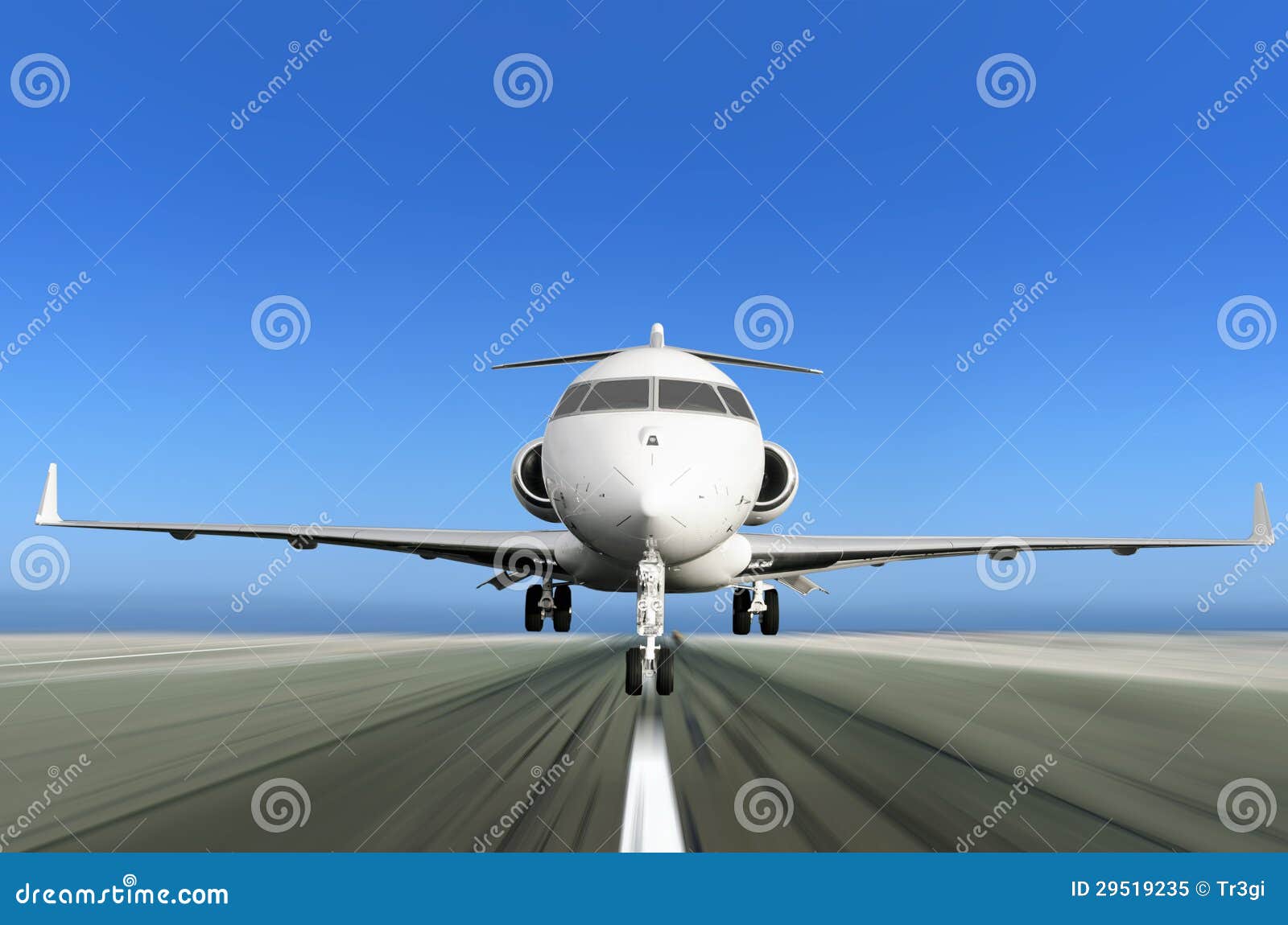 Private Jet Plane Taking Off with Motion Blur Stock Image - Image of ...
