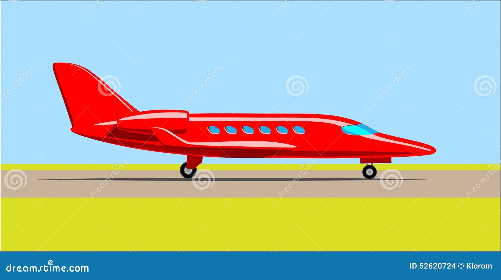 Private jet on the runway stock vector. Illustration of streamlined ...