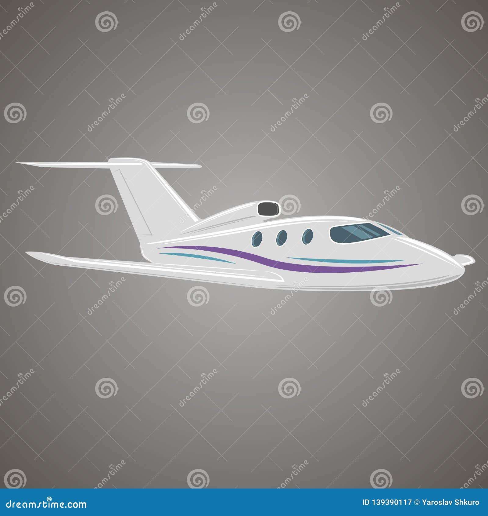 Private Jet Vector. Business Jet Illustration Stock Vector ...