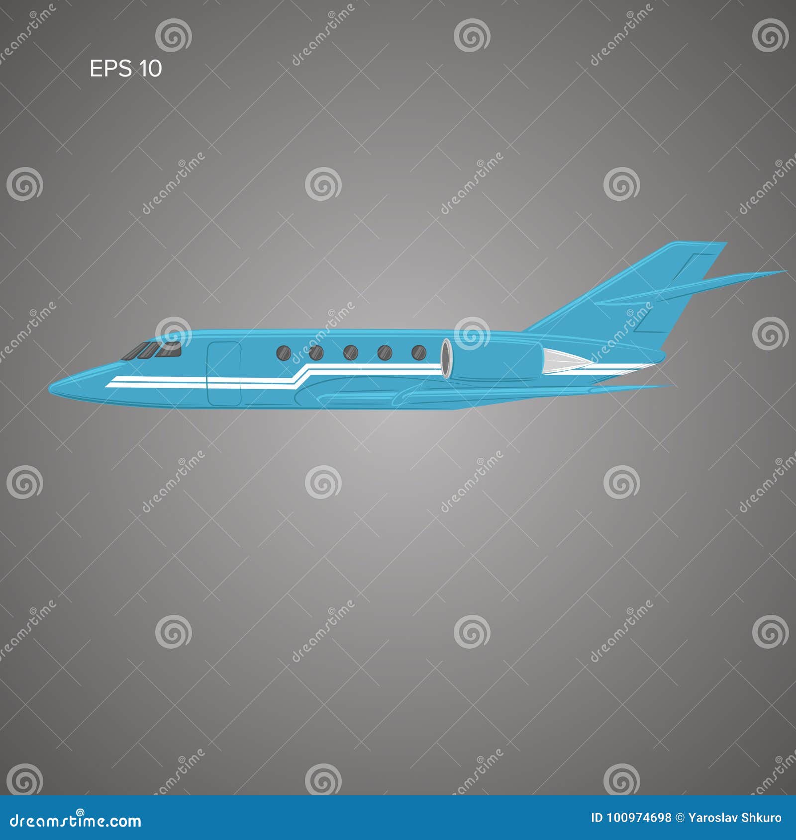 Private Jet Vector. Business Jet Illustration Stock Vector ...