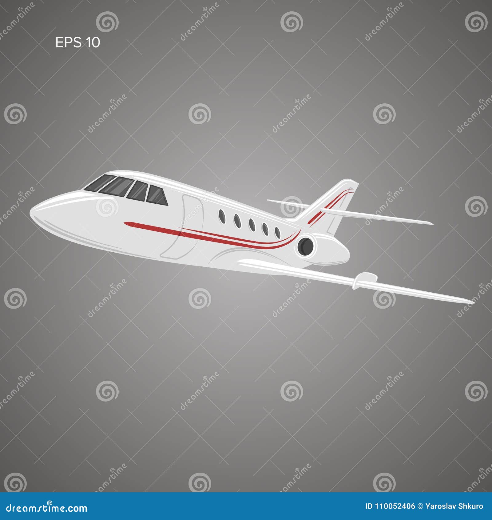 Private Jet Vector Icon. Business Jet Illustration Stock Vector ...