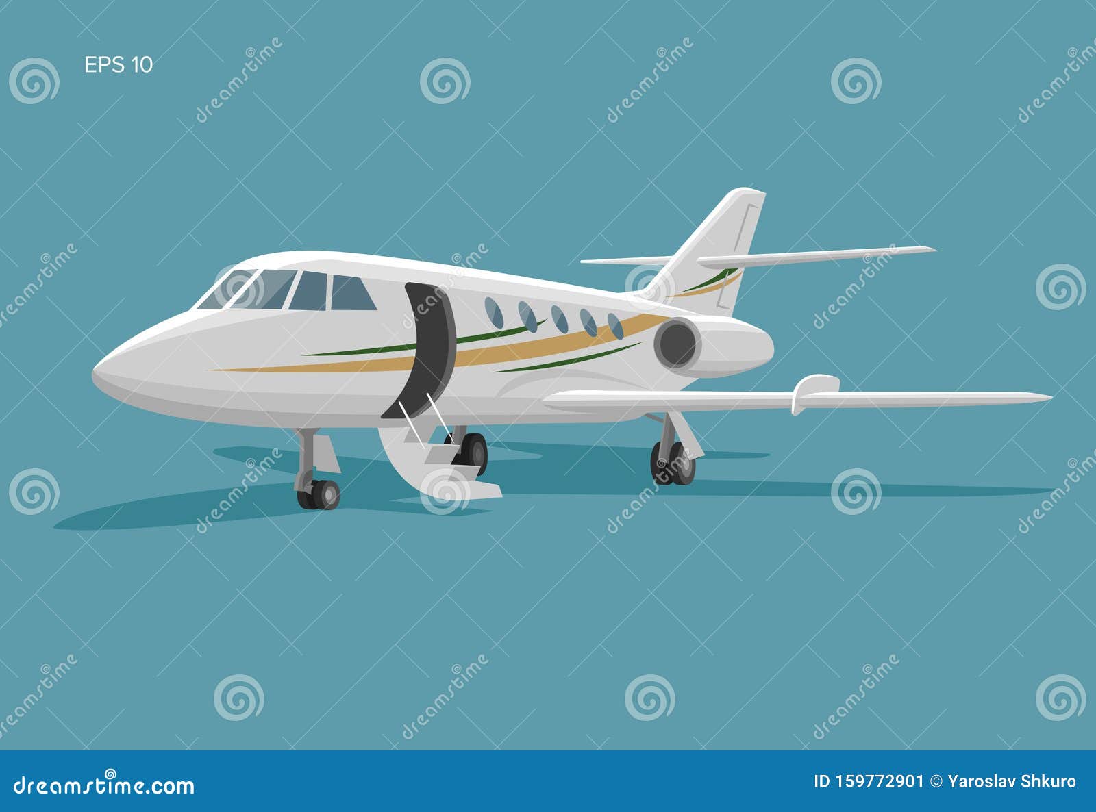 Private Jet Vector Icon. Business Jet Illustration Stock Vector ...