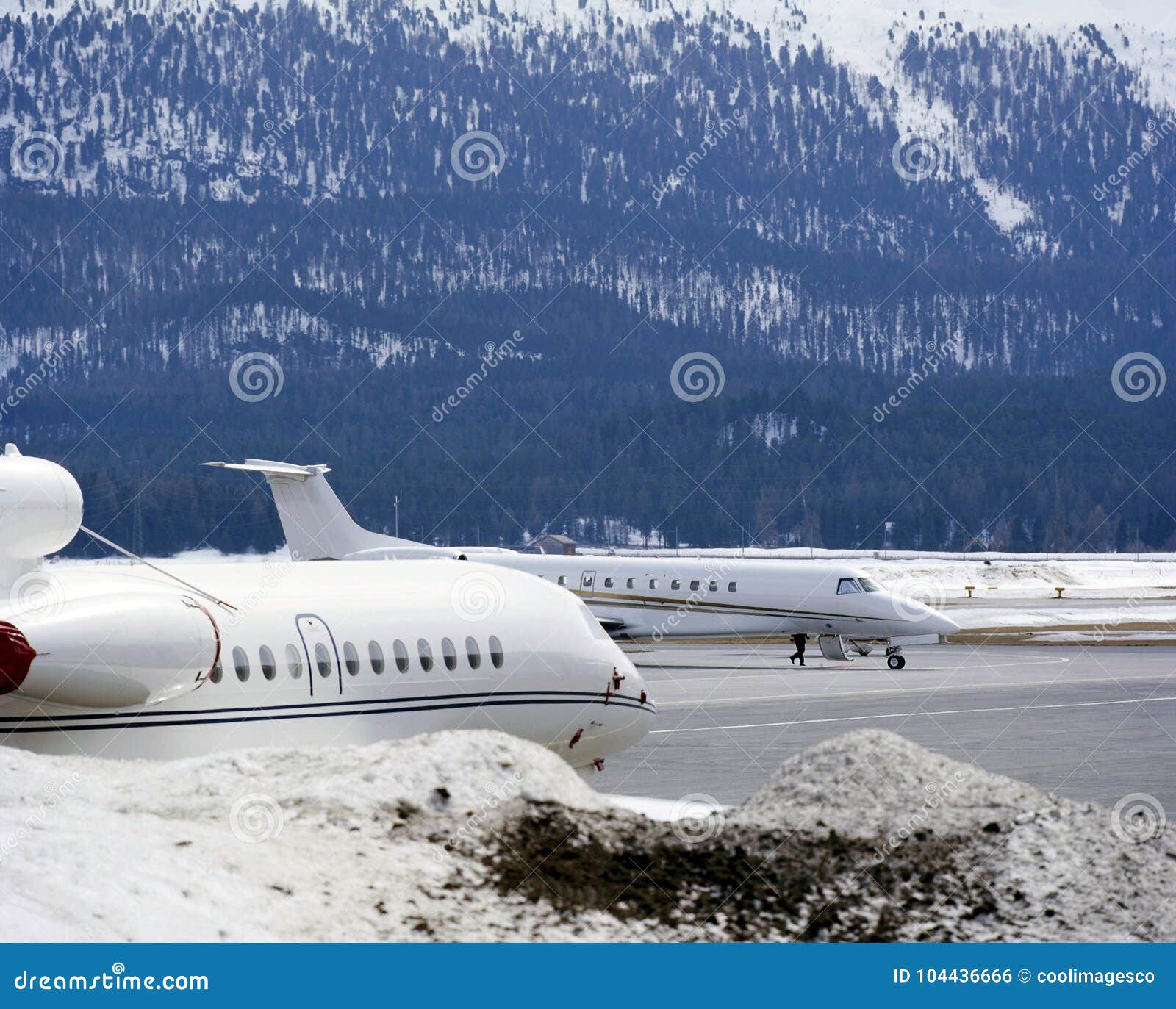 Private Jets, Planes and in the Snow Covered Landscape of Switzerland ...