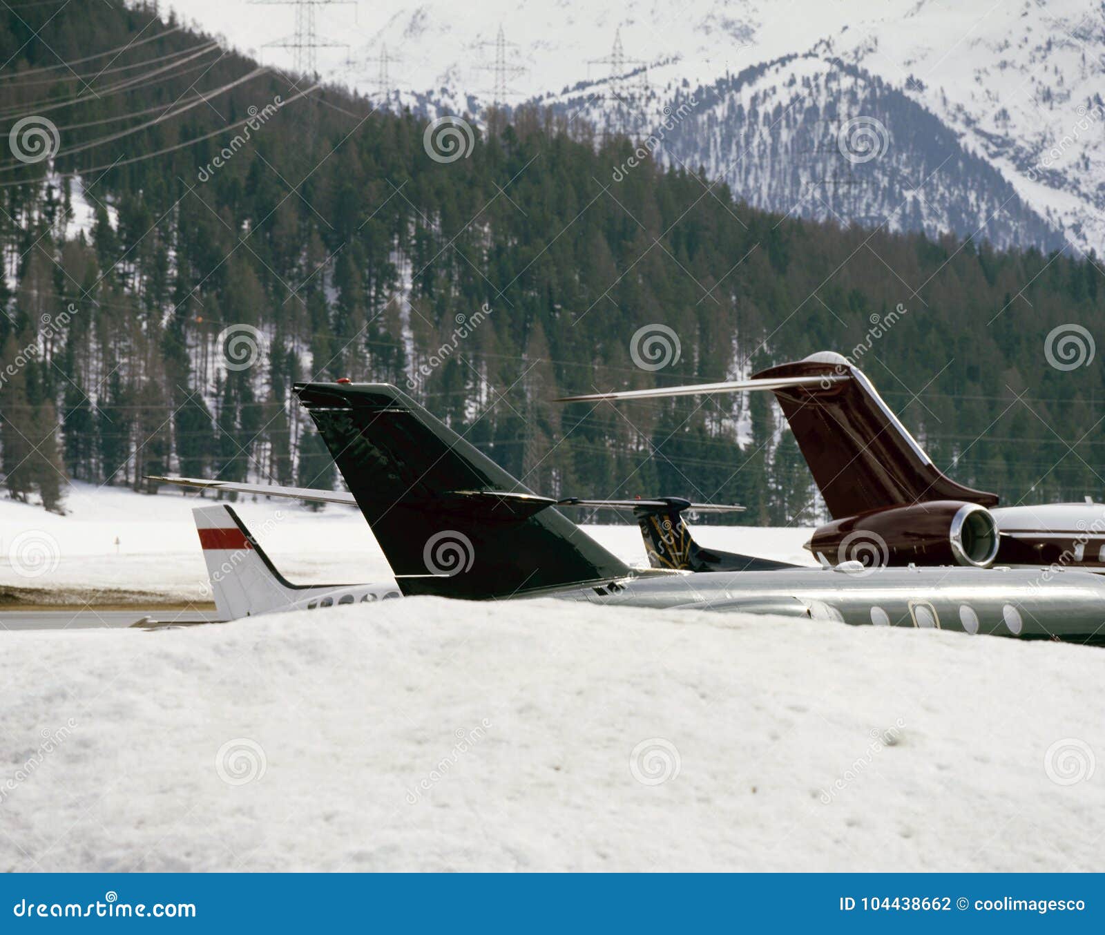 Private Jets, Planes and in the Snow Covered Landscape of Switzerland ...