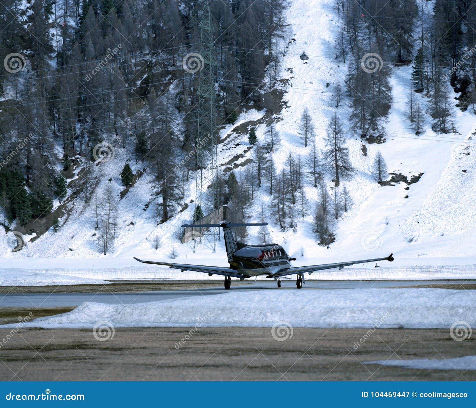 Private Jets in the Snow Covered Landscape of St Moritz Switzerland ...