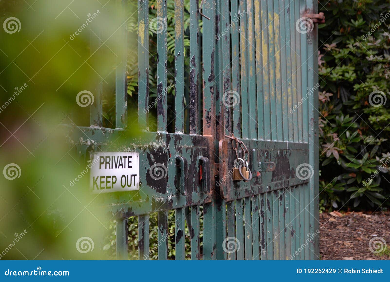Private Keep Out Road Sign To Driveway And Phlox Flowers Royalty-Free ...