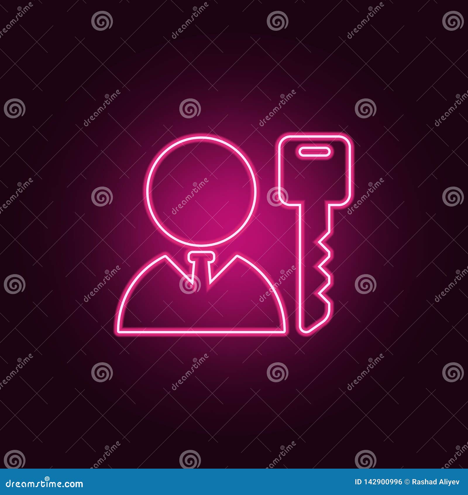 Private Key Icon. Elements of Cyber Security in Neon Style Icons Stock ...