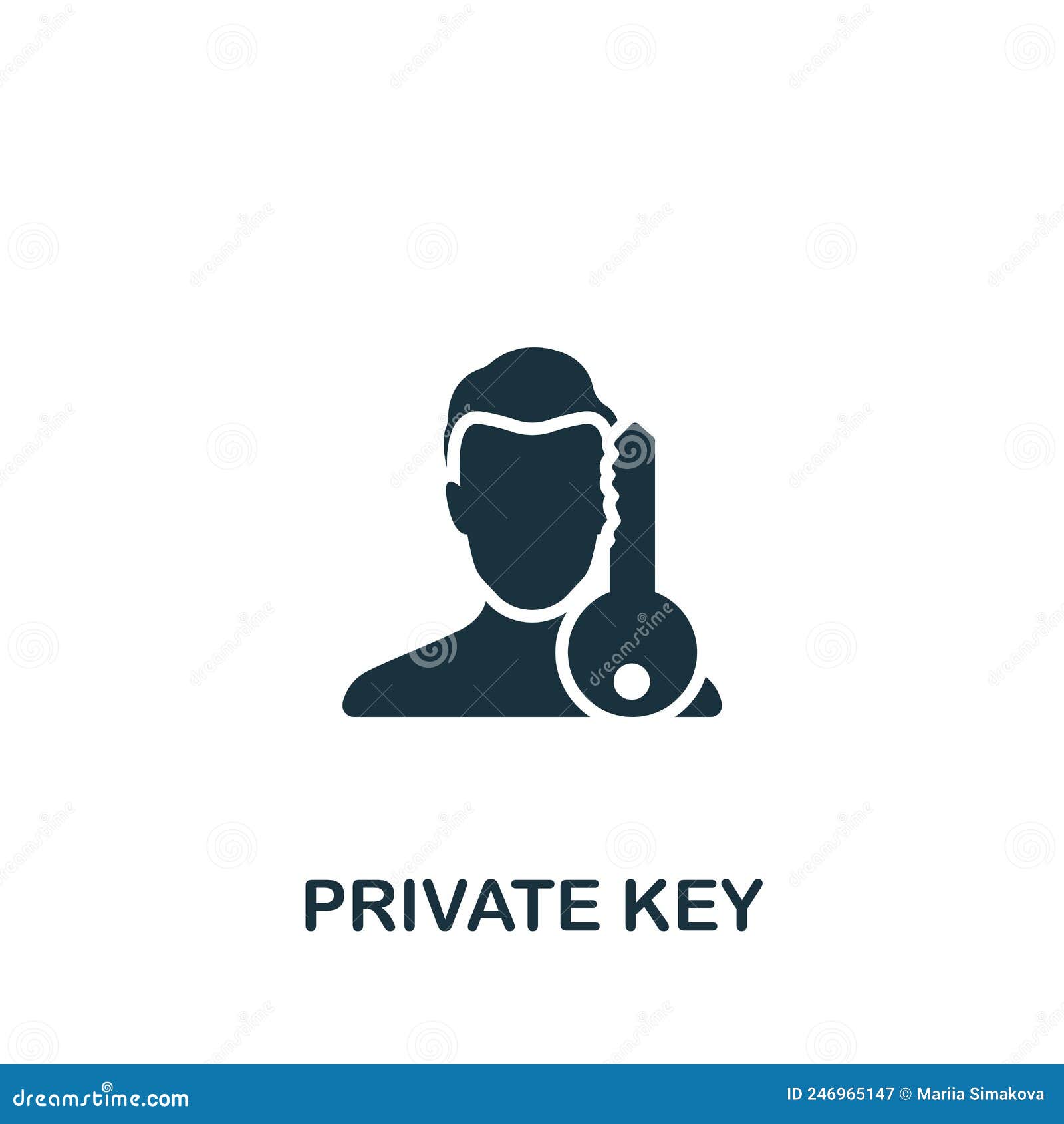 Private Key Icon. Monochrome Simple Cryptocurrency Icon for Templates ...