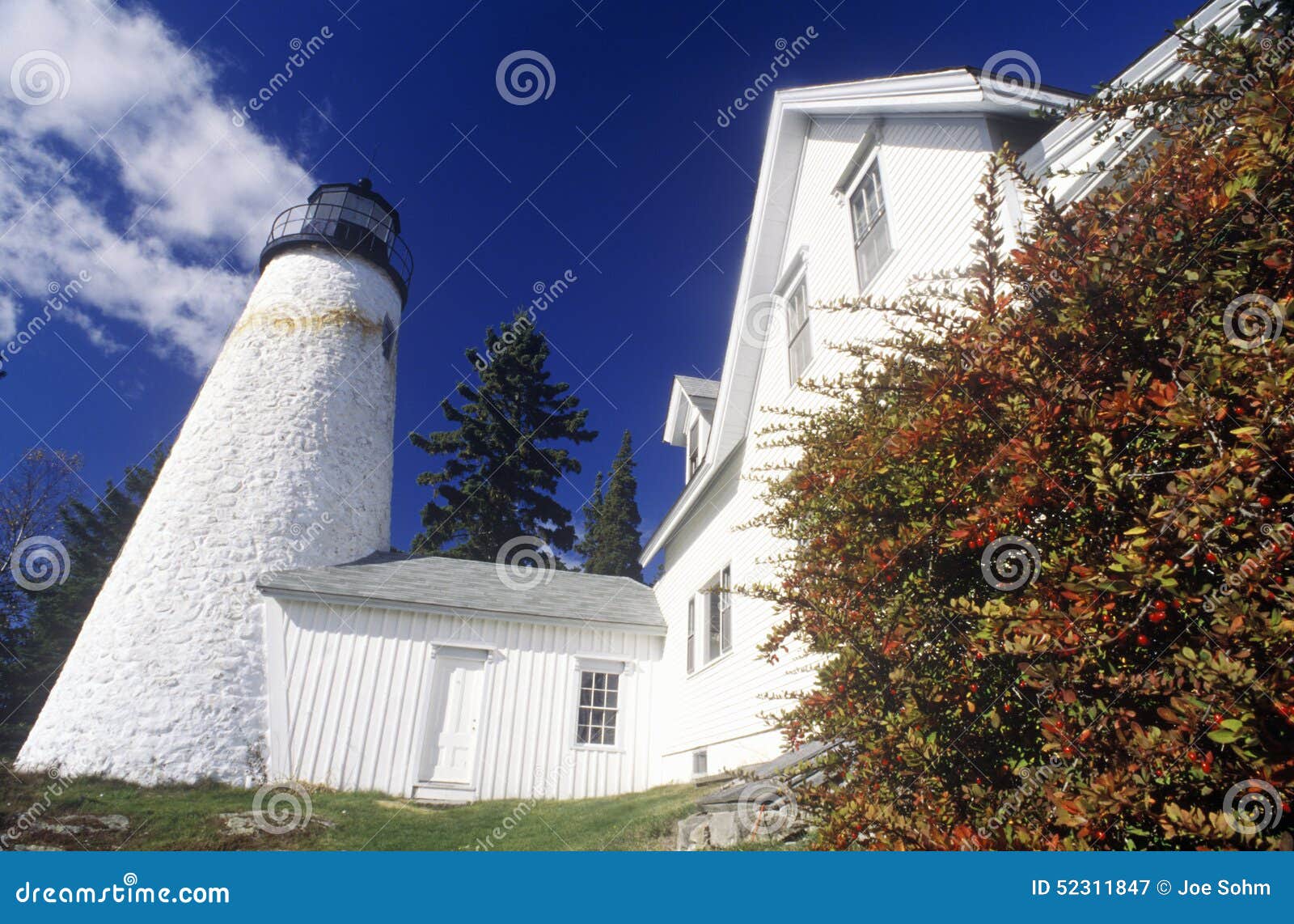 Private Lighthouse in Castine, ME Stock Image - Image of atlantic ...