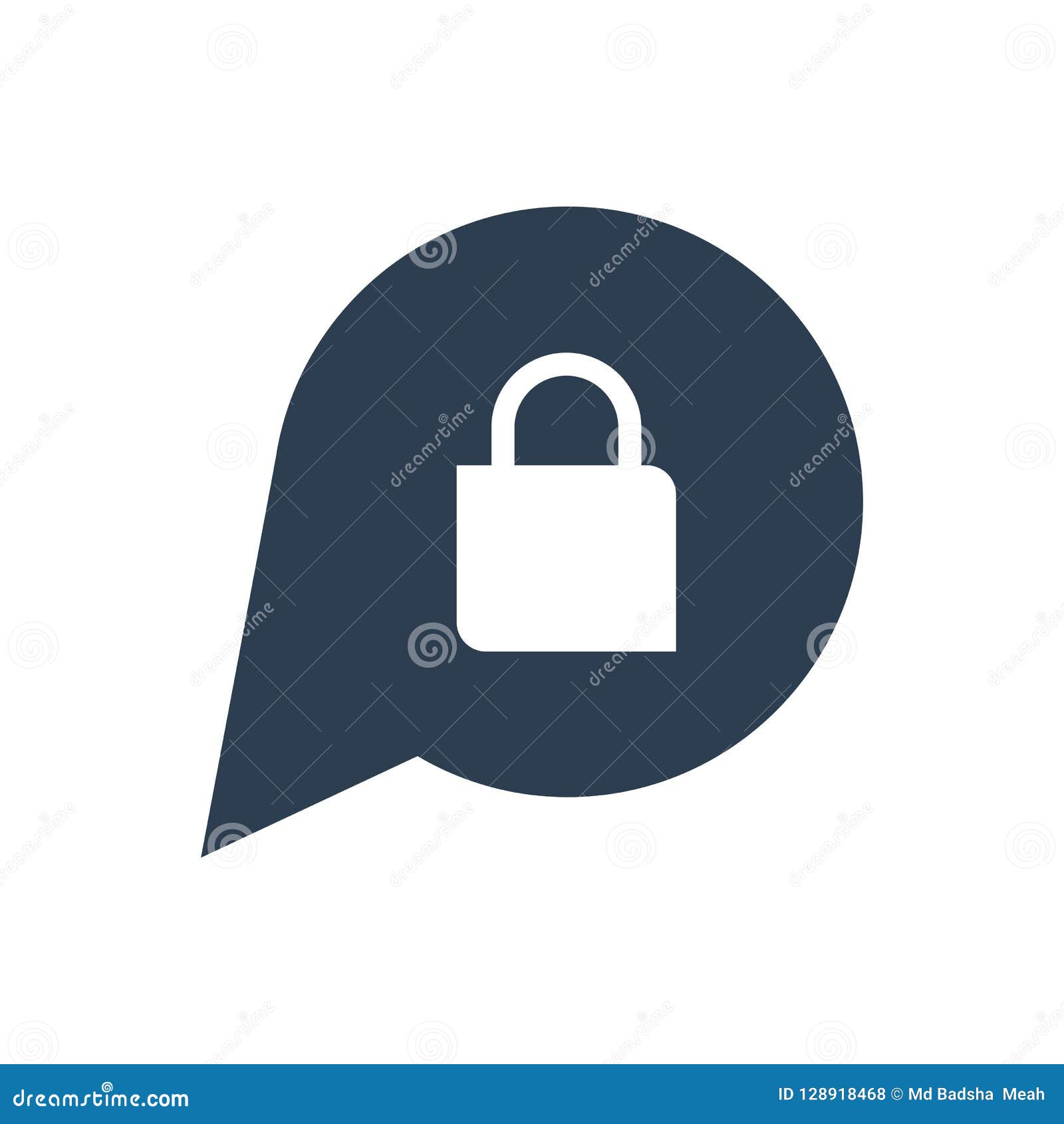 Private Message Icon stock vector. Illustration of lock - 128918468