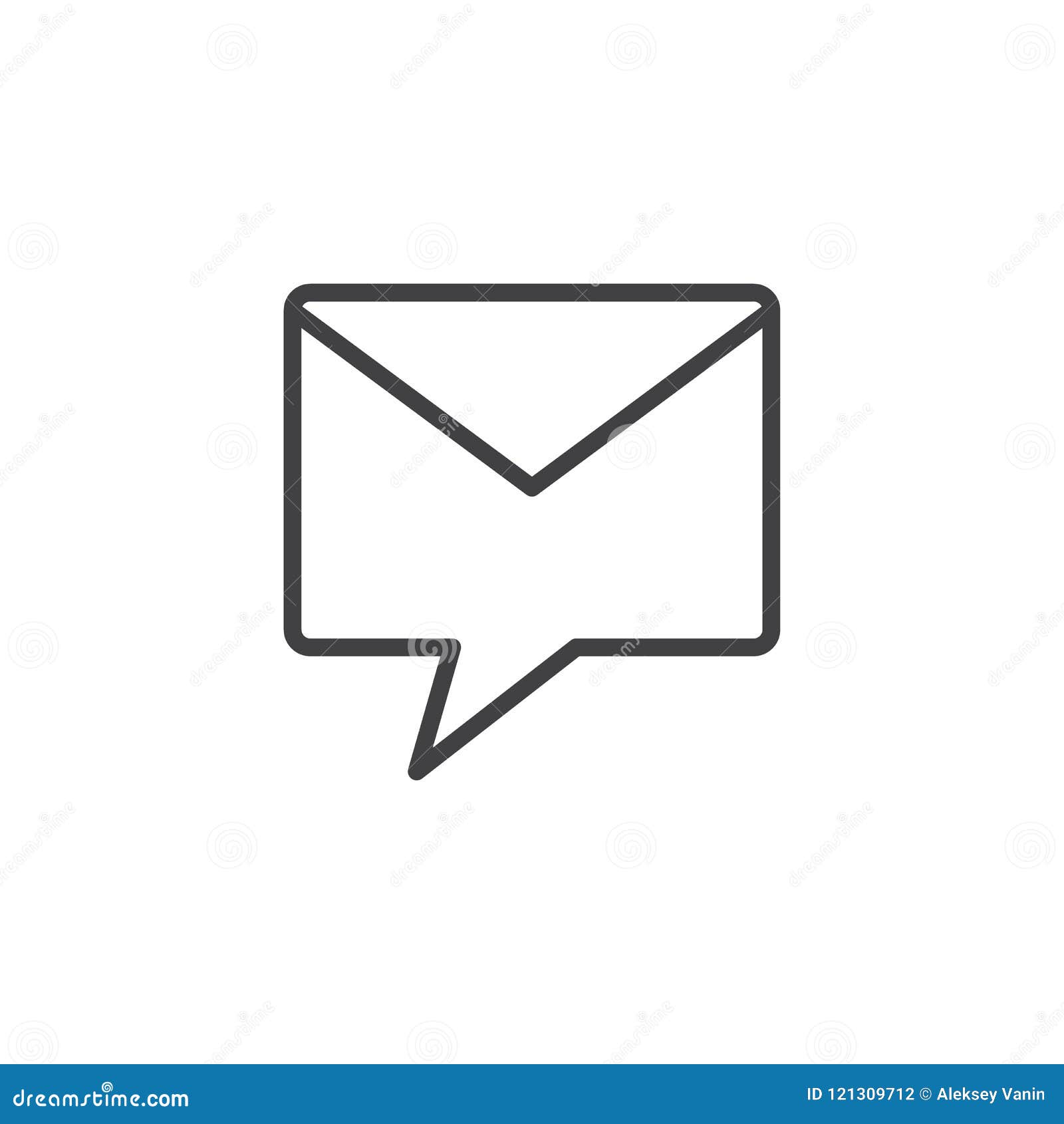 Private Message Outline Icon Stock Vector - Illustration of mail ...