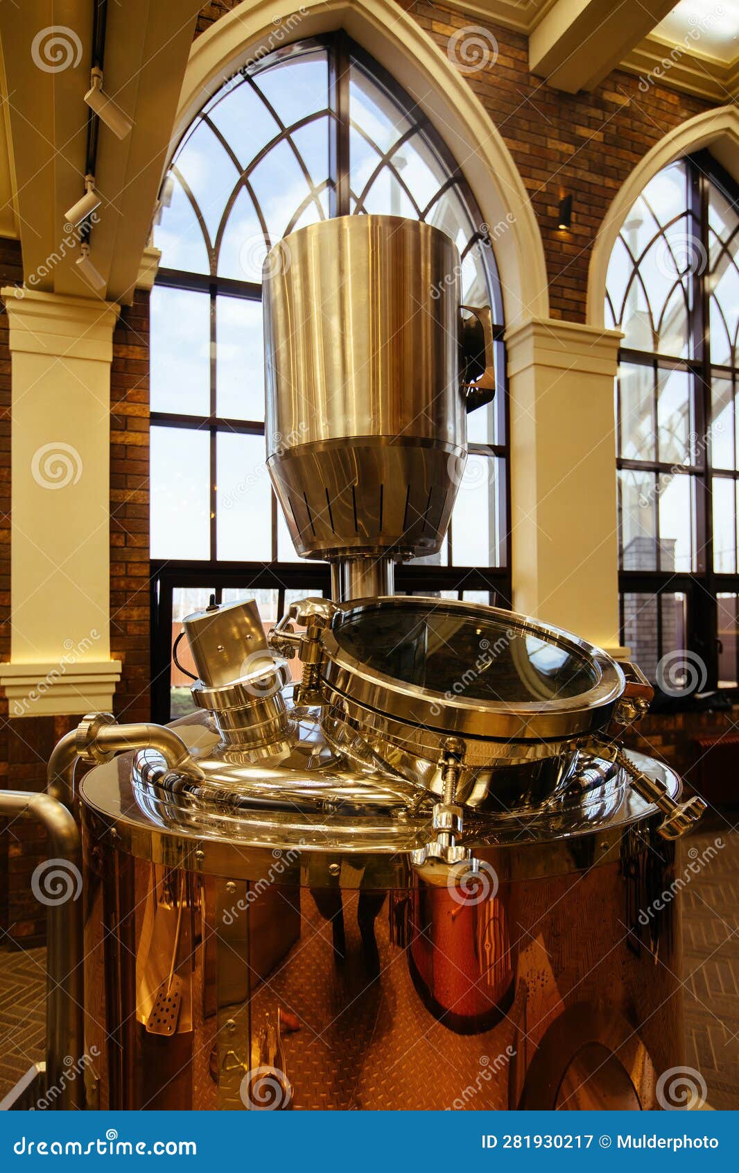 Private Microbrewery in Bar. Craft Beer Production Stock Image - Image ...