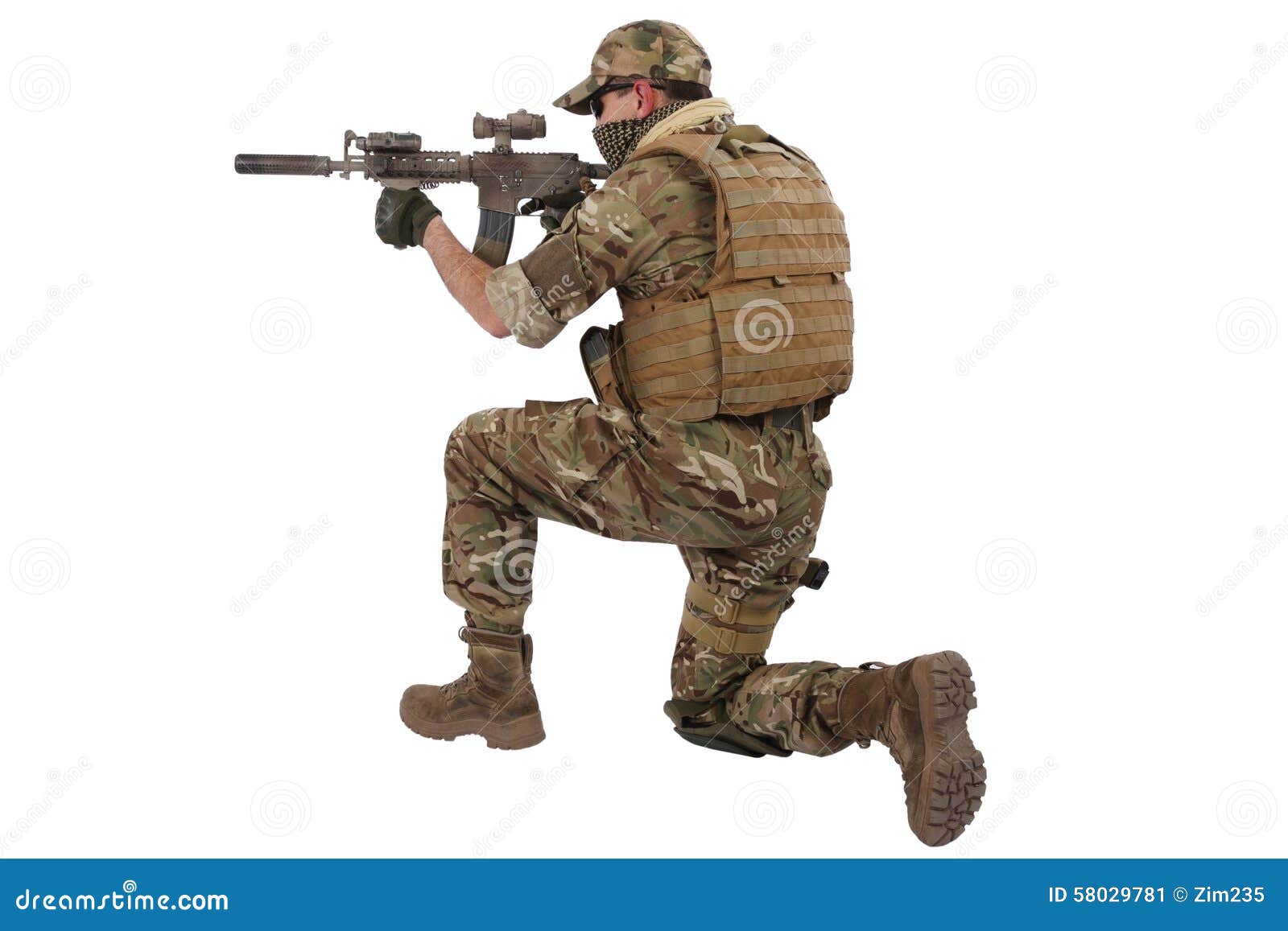 Private Military Contractor with Carbine M4 Stock Image - Image of ...