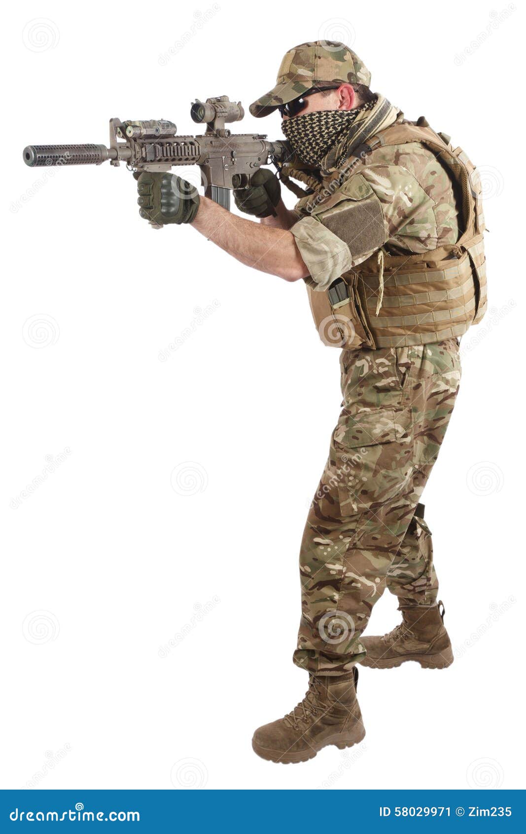 Private Military Contractor with Carbine M4 Stock Image - Image of ...
