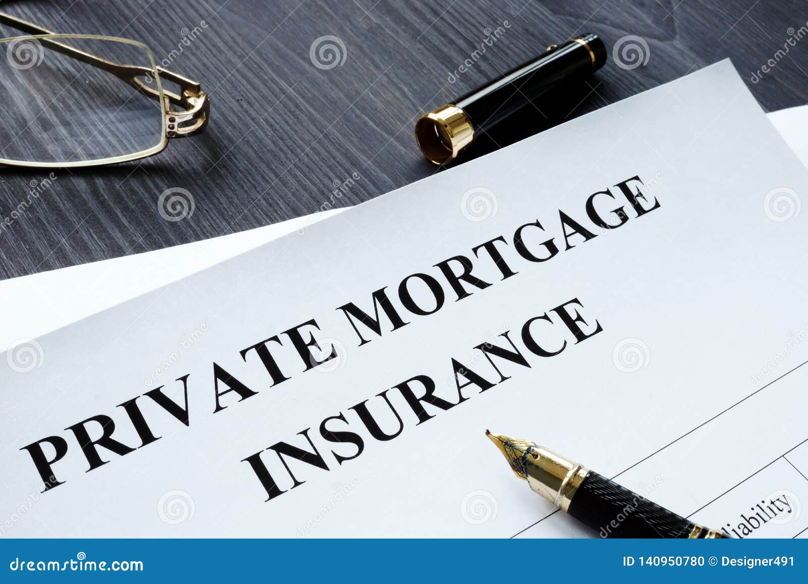 Private Mortgage Insurance PMI Form Stock Photo - Image of real ...