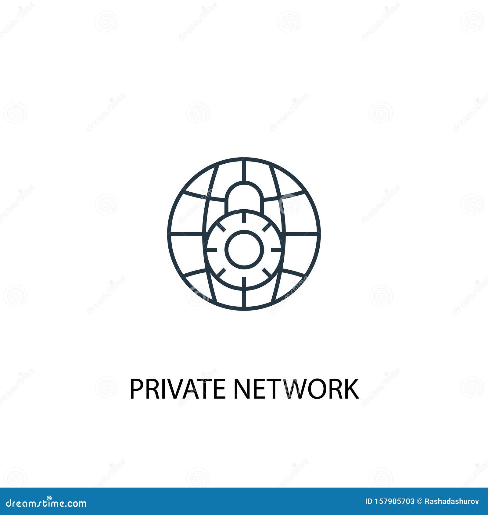 Private Network Concept Line Icon Stock Vector - Illustration of ...