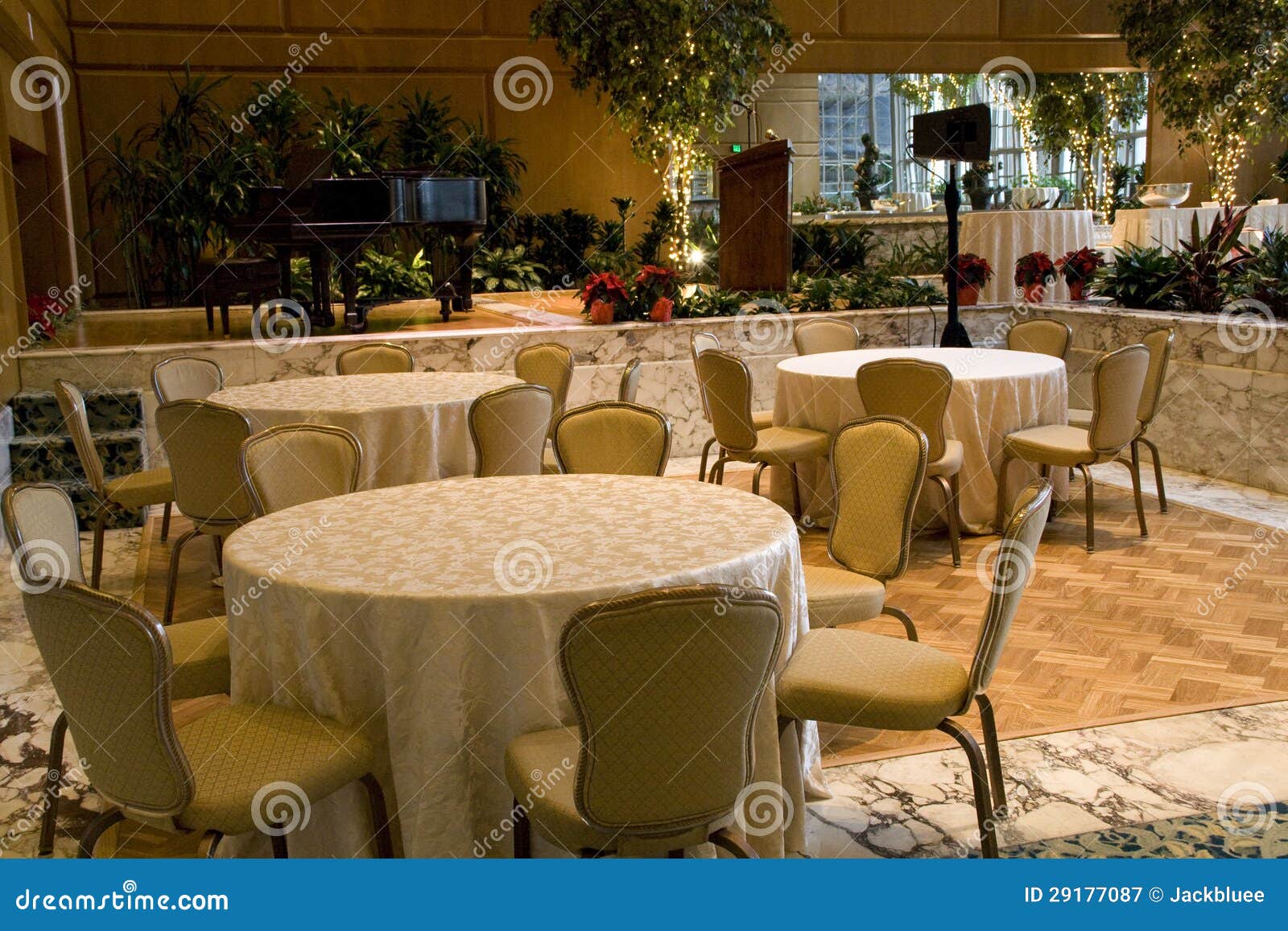 Private Party Ballroom in Restaurant Stock Image - Image of table ...