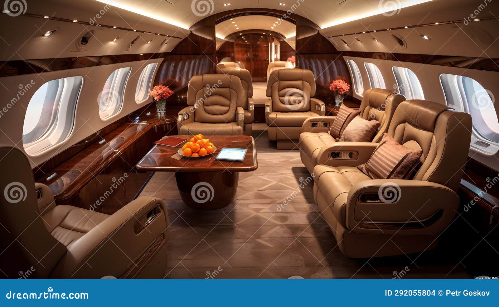 Private plane interior stock photo. Image of contemporary - 292055804