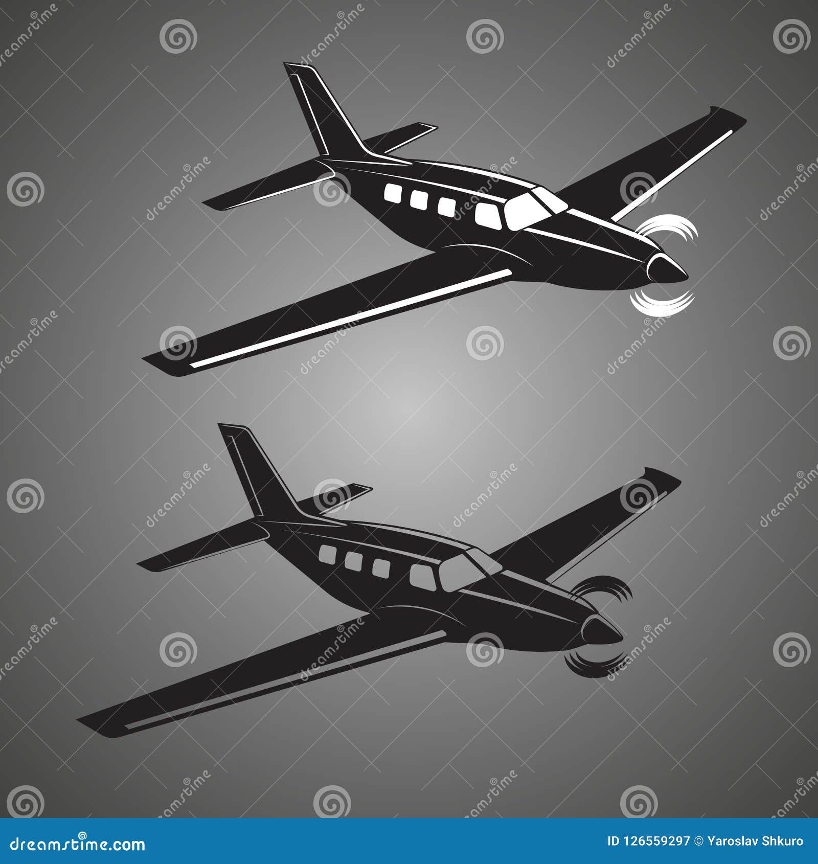 Single-engine Piston Aircraft, Airplane. Flat Vector Illustration ...