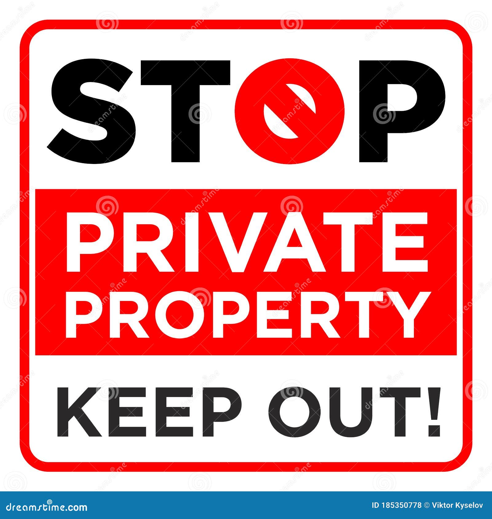 Private Property Prohibition Sign Stock Vector - Illustration of back ...