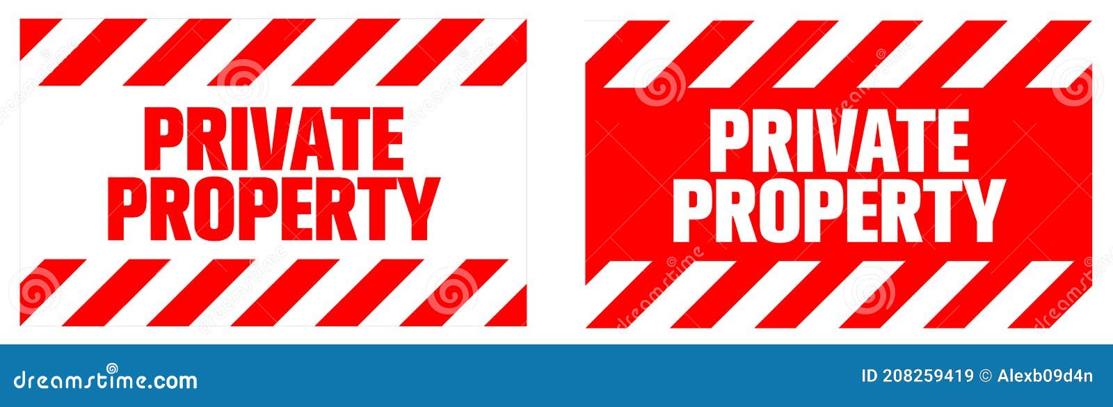 Private Property Warning Sign. Stock Vector - Illustration of ...