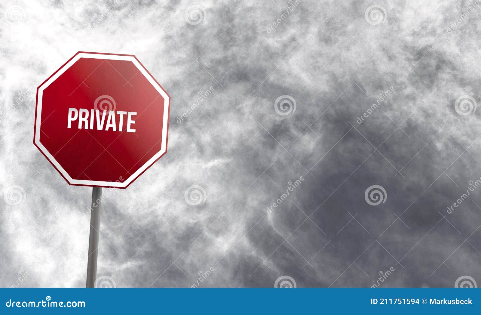 Private - Red Sign with Clouds in Background Stock Photo - Image of ...