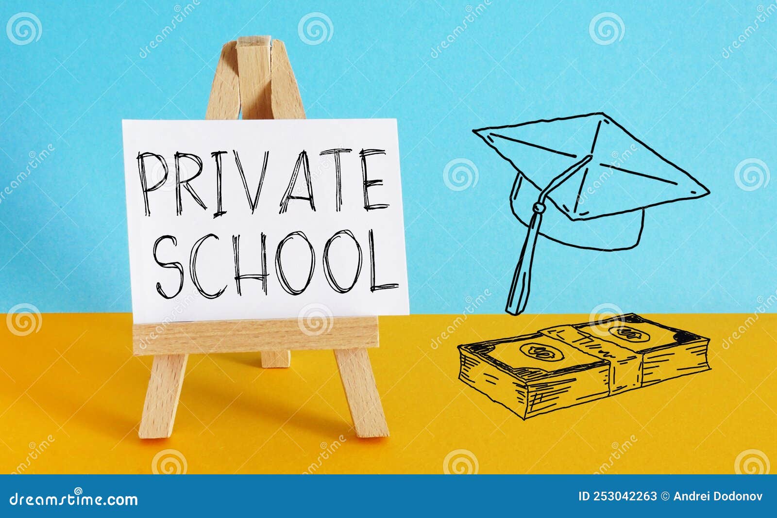 Private School is Shown Using the Text Stock Image - Image of ...