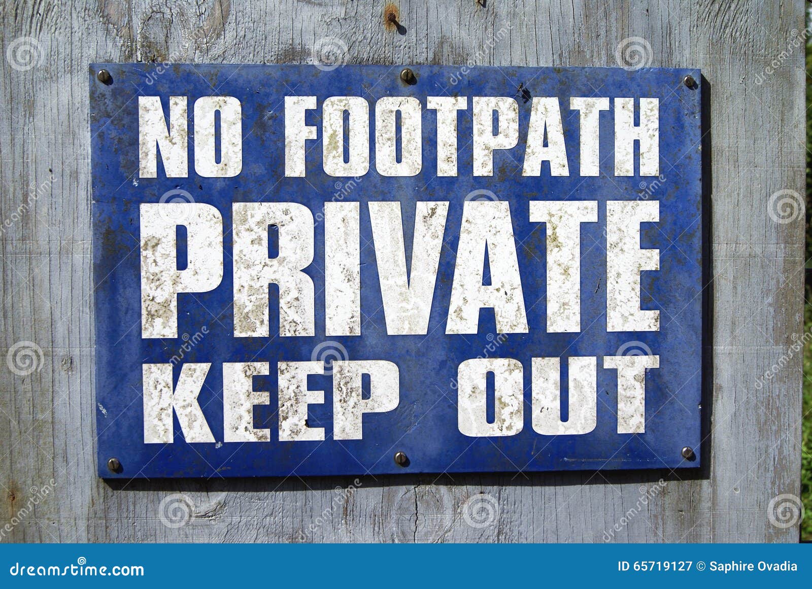 Private Sign. No Footpath Private Keep Out Sign Stock Image - Image of ...
