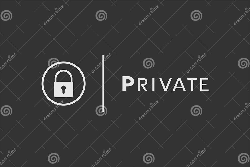 Private symbol design stock vector. Illustration of font - 292579401