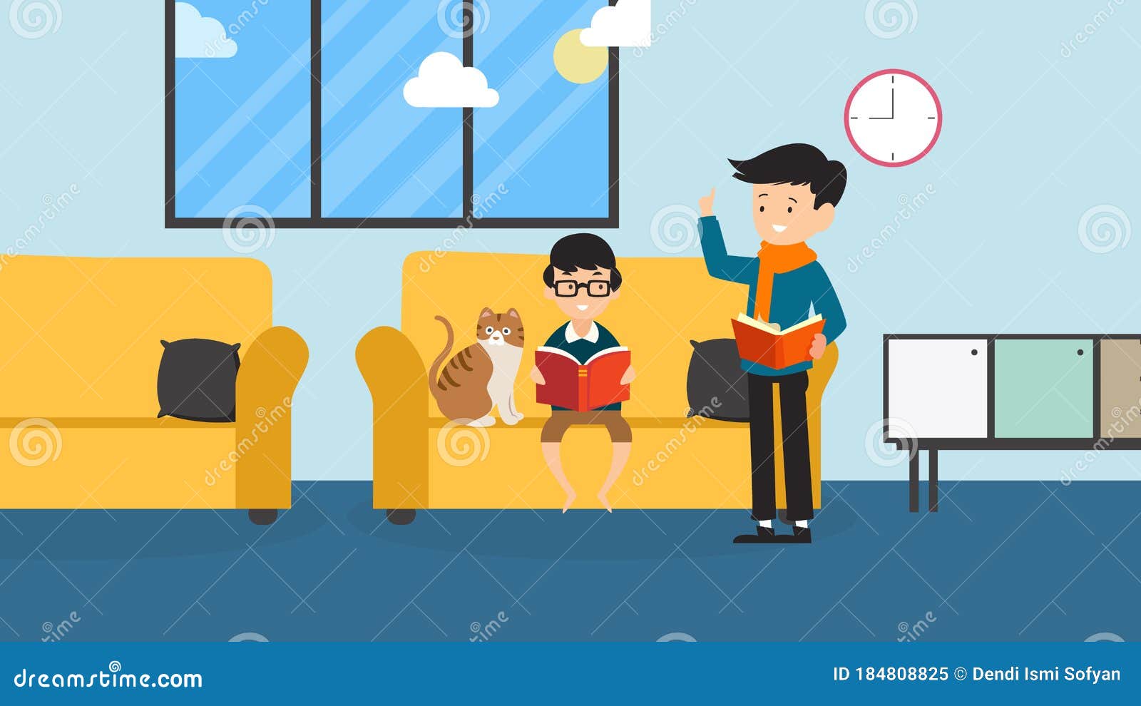 Tutoring Doodle With 3d Transparent Vector Illustration | CartoonDealer ...