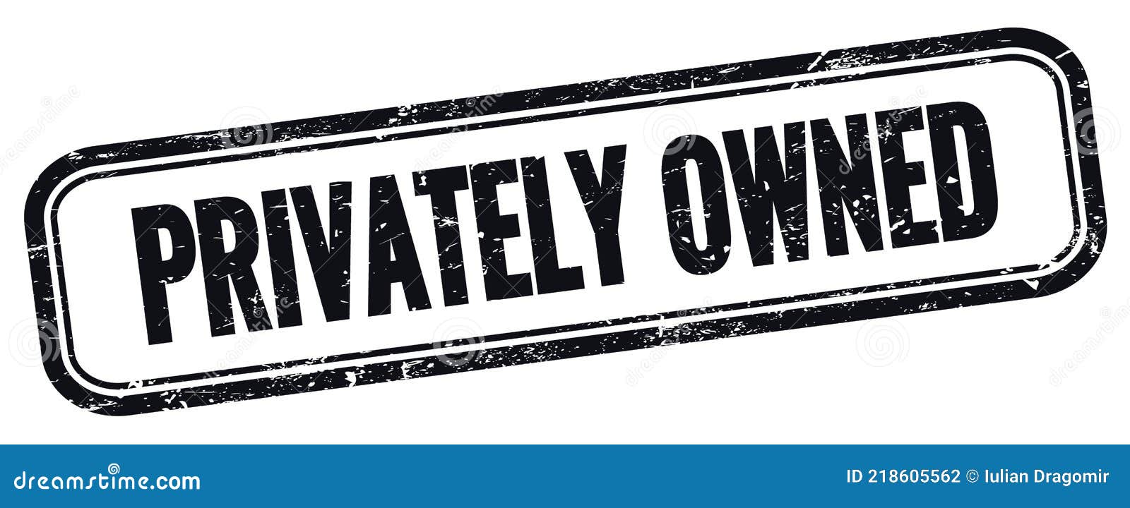 PRIVATELY OWNED Text on Black Grungy Vintage Stamp Stock Illustration ...