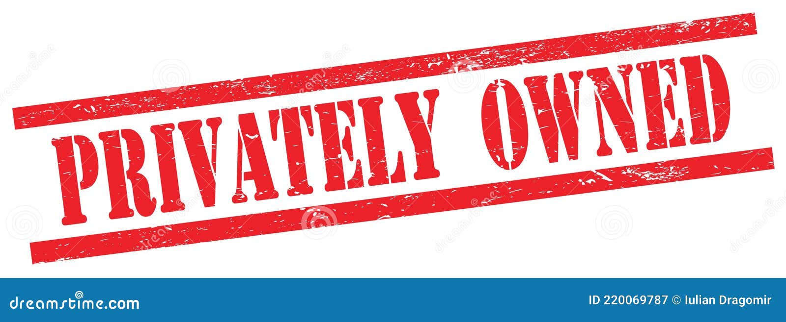 PRIVATELY OWNED Text on Red Grungy Rectangle Stamp Stock Illustration ...