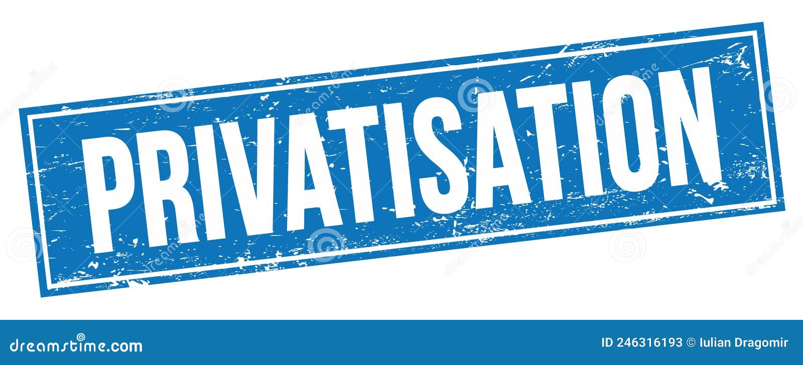 PRIVATISATION Text on Blue Grungy Rectangle Stamp Stock Illustration ...