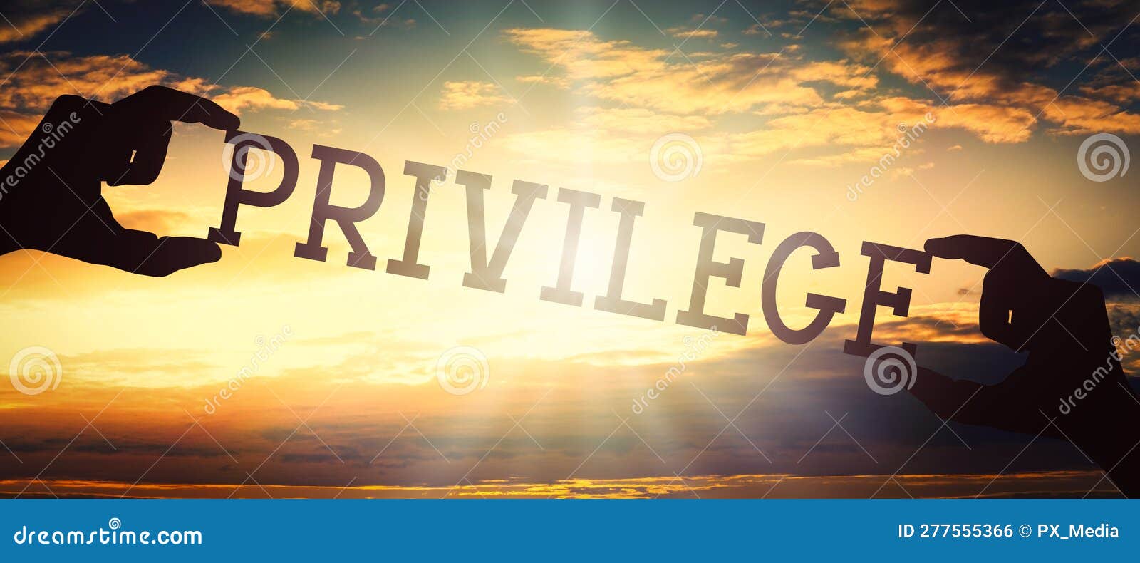 Privilege - Human Hands Holding Black Silhouette Word Stock Photo ...
