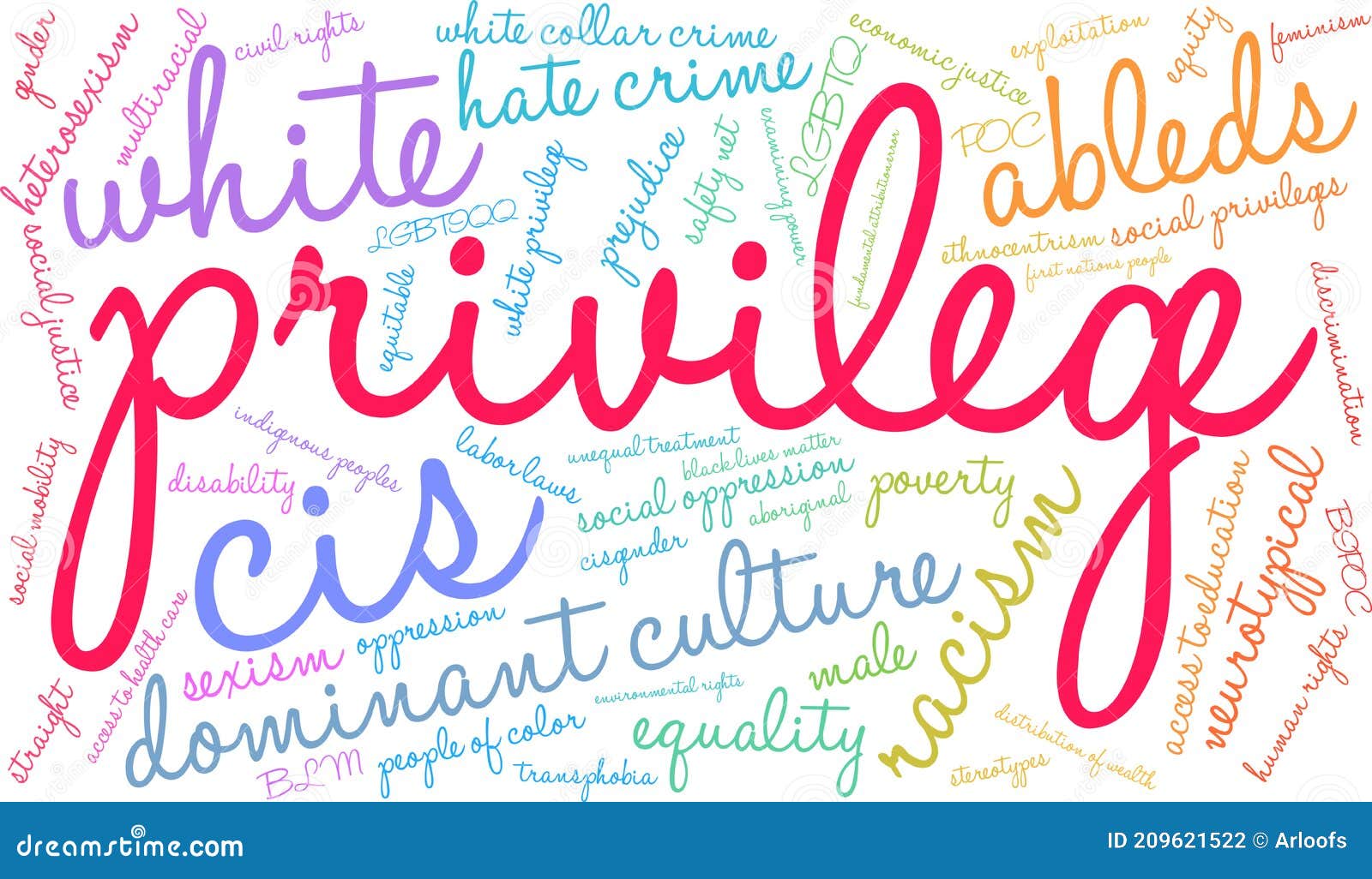 Privilege Word Cloud stock vector. Illustration of feminism - 209621522