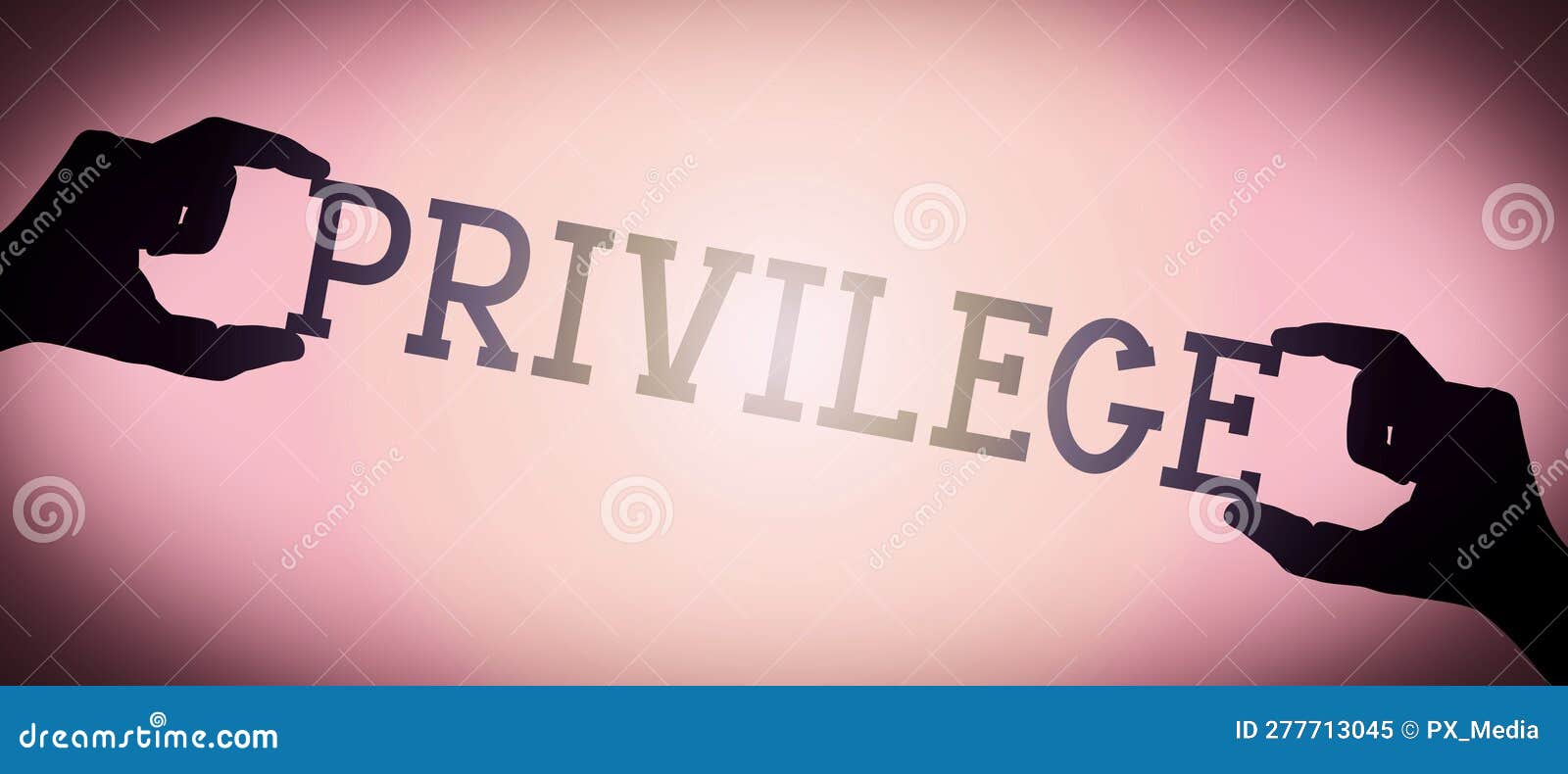 Privilegiar a Las Manos Humanas Con La Palabra De Silueta Negra Stock ... Privilegiar a Las Manos Humanas Con La Palabra De Silueta Negra Stock ...